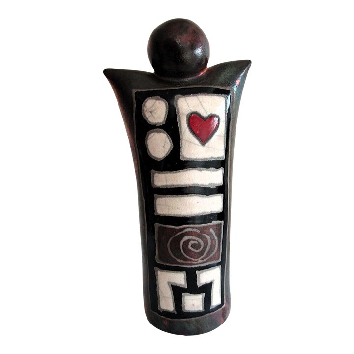 1980s Barbara Hertel Ceramic Spirit People Raku Studio Pottery | Chairish