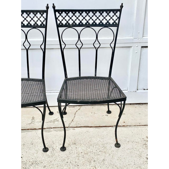 Vintage Salterini Quatrefoil Design Wrought Iron Patio Chairs-Set of 4 ...