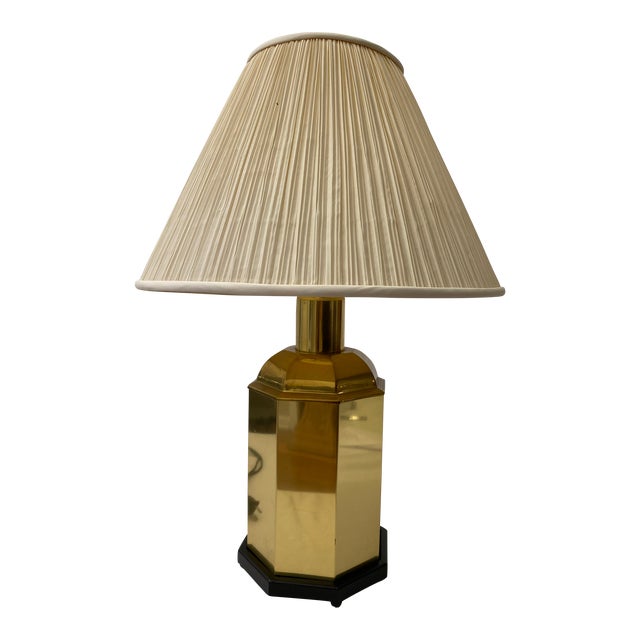 Late 20th Century Brass Hexagonal Table Lamp | Chairish