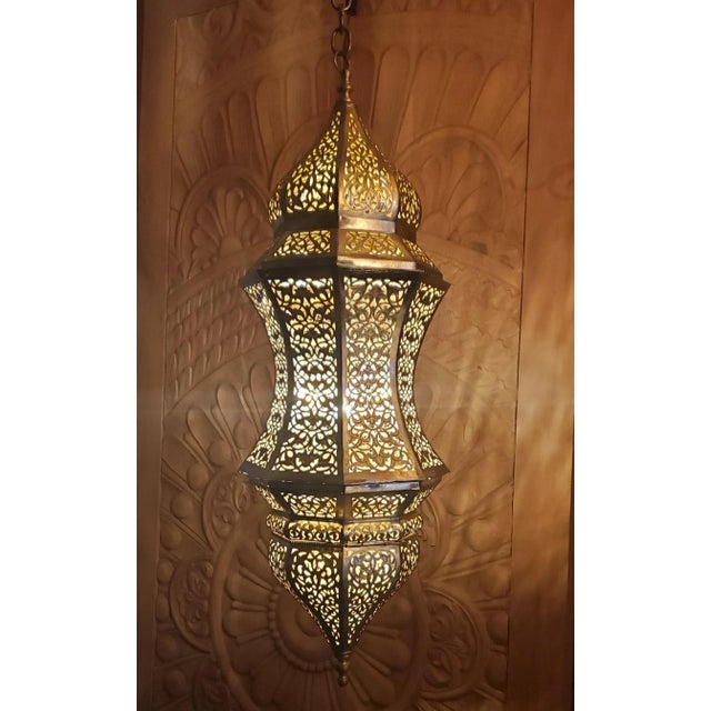 Early 21st Century Moroccan Copper Ceiling Lamp Lantern, Taarija Style ...