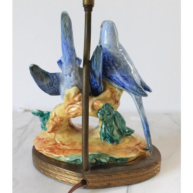 Vintage Stangl Pottery Double Parakeets Table Lamp | Chairish