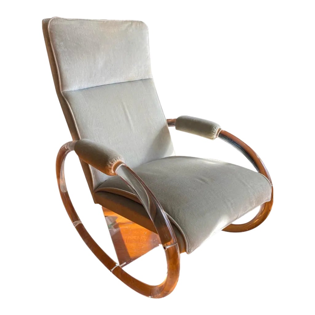 1970s Charles Hollis Jones Modernist Tubular Lucite Rocker | Chairish