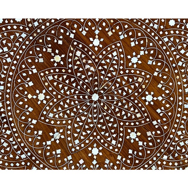 Large Inlaid Anglo Indian Side/Traveling Table With Rare Scalloped Top ...