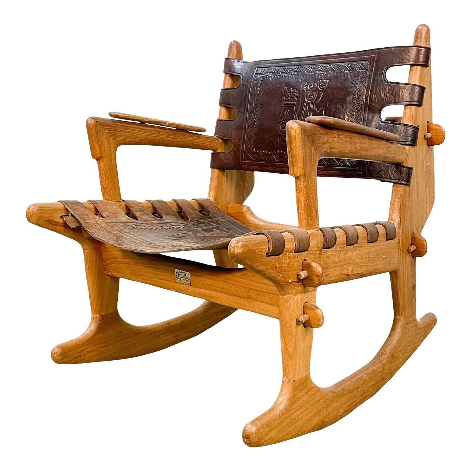 Angel Pazmino Small Sling Rocking Chair | Chairish