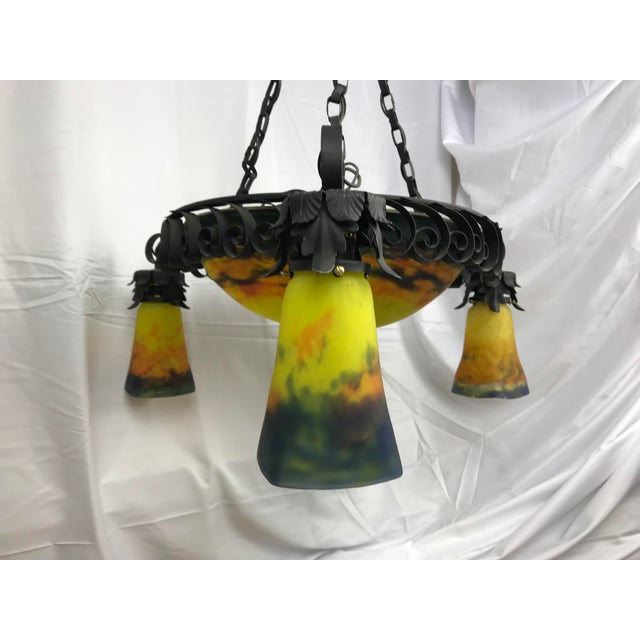 Muller Freres Art Nouveau Pendant Chandelier | Chairish