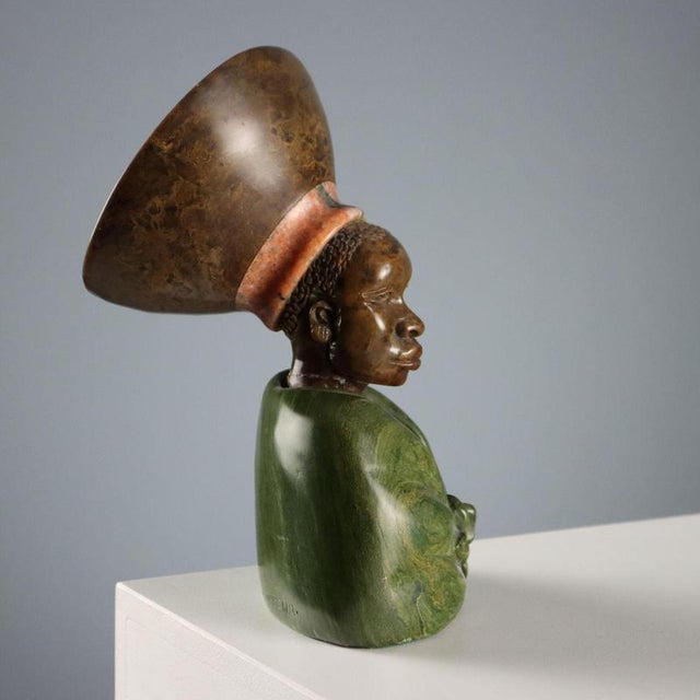 Joseph Mabena Stone Bust of an African Woman | Chairish