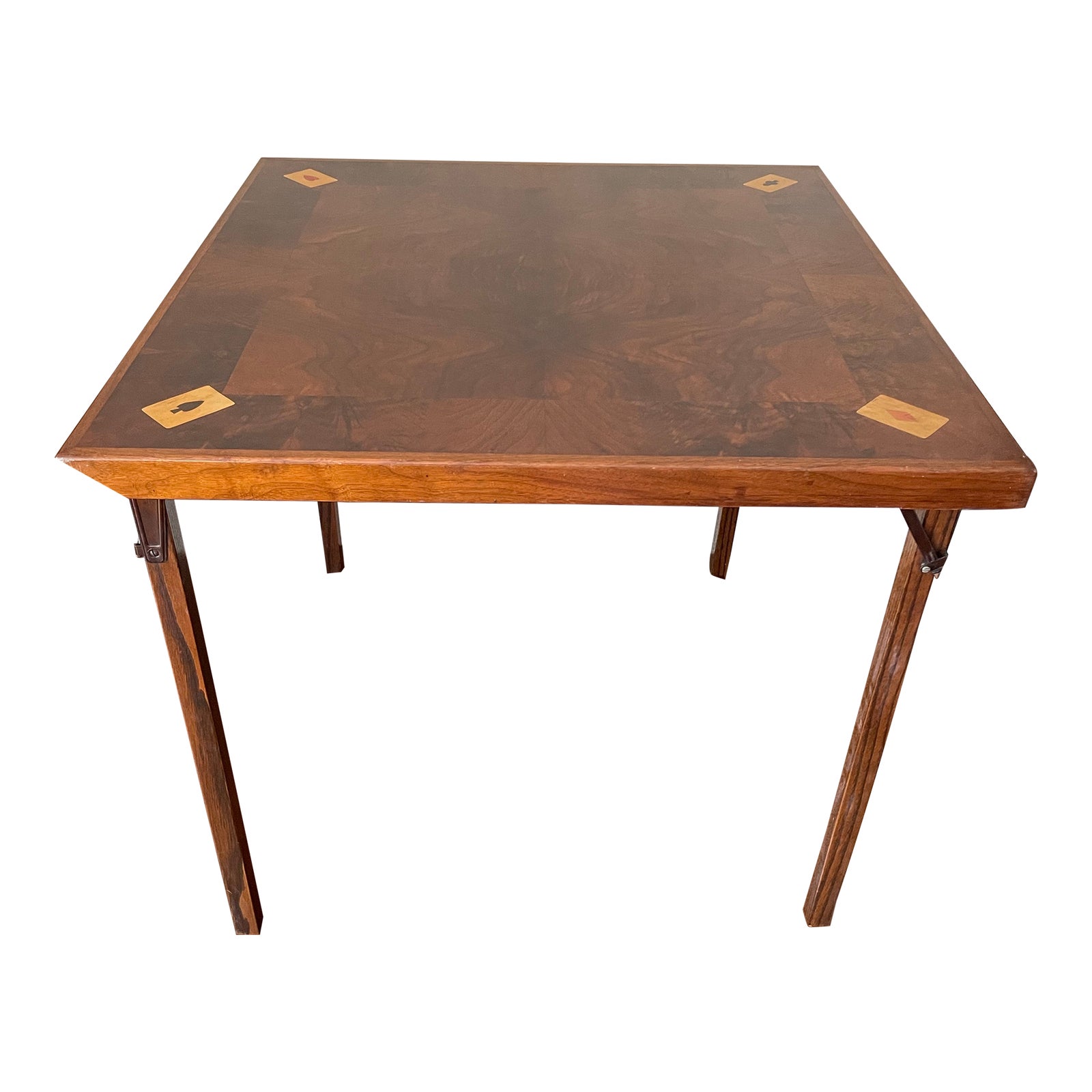 Antique Inlay Wood Card Table | Chairish