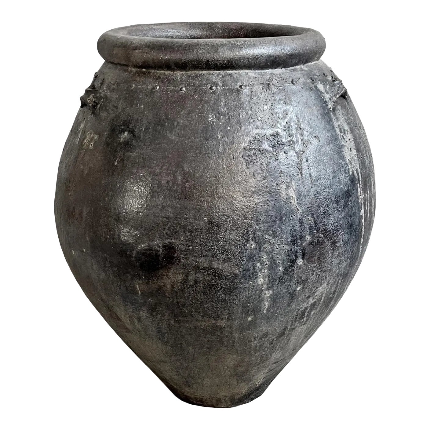 Tuscan Black Earth Ware Pot Planter | Chairish