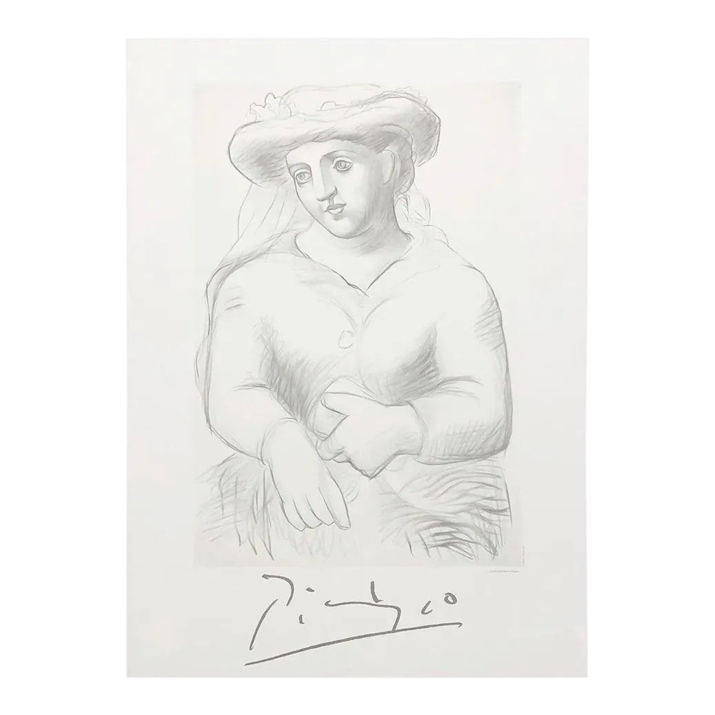 1980s "Femme Au Chapeau Et Au Missel" Pablo Picasso Estate Collection ...