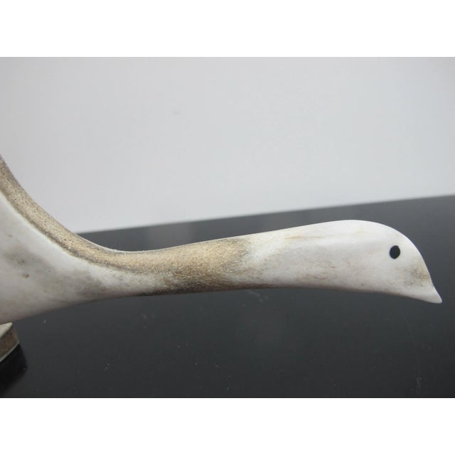 Canadian Native Inuit Carved Caribou Antler Flying Bird Art Sculpture ...