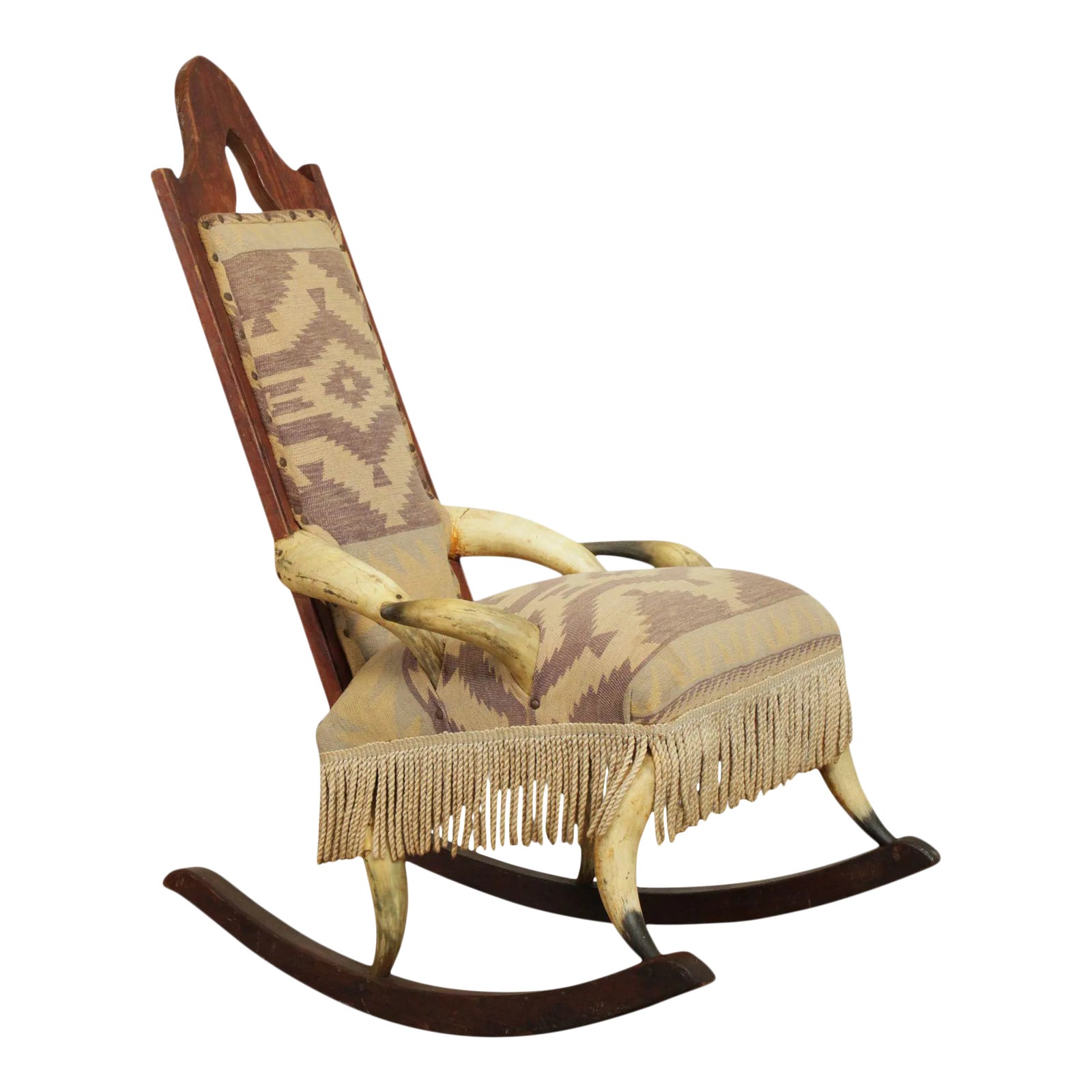 Antique South West Steer Horn Rocker, Rocking Chair | Chairish