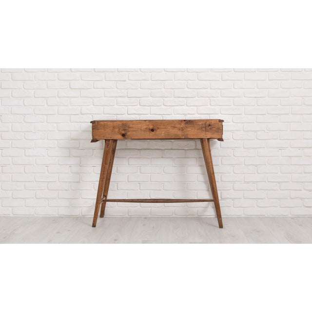 1960s Artisan Oak Console Table | Chairish