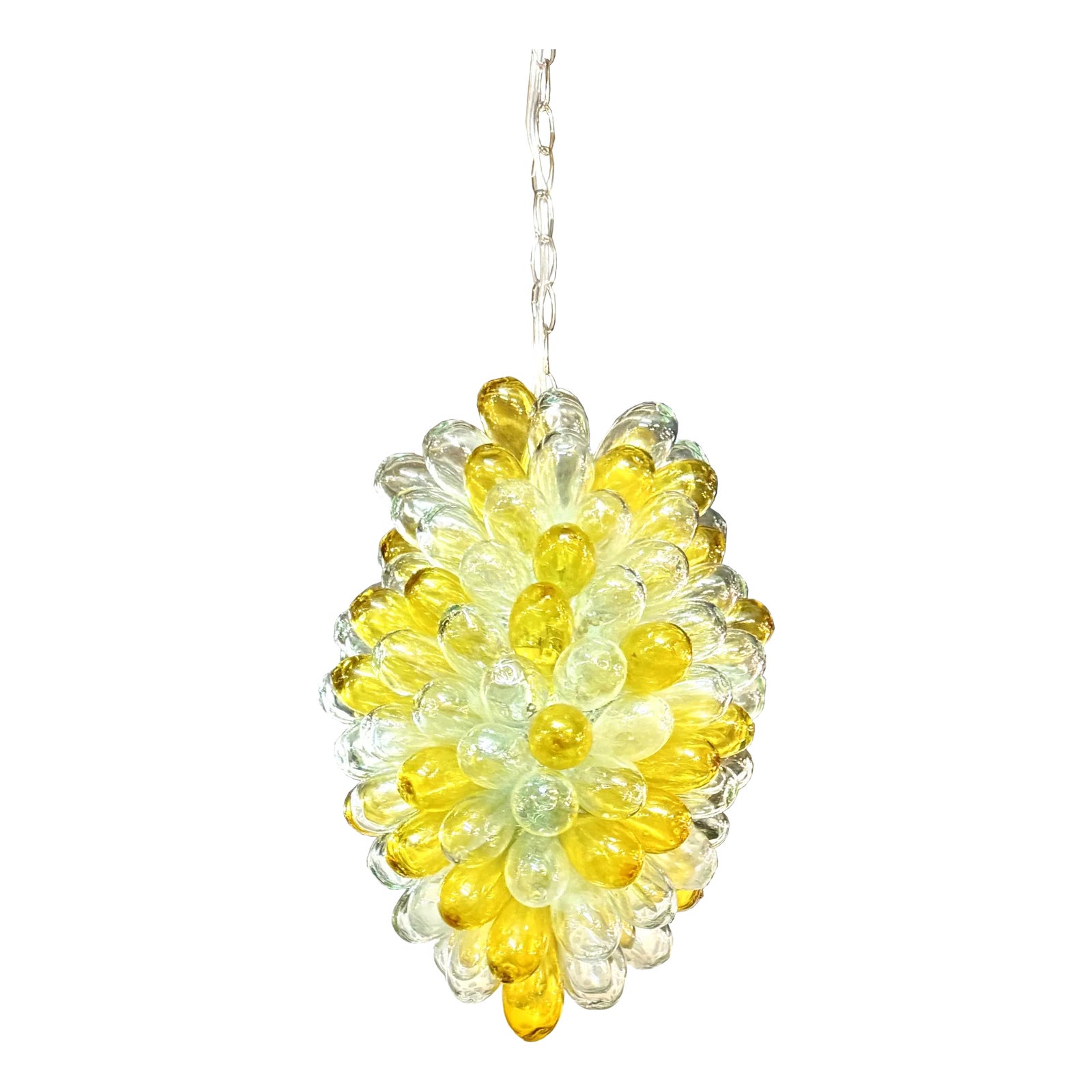 1990s Light Fixture Pendant of Recycled Handblown Glass | Chairish