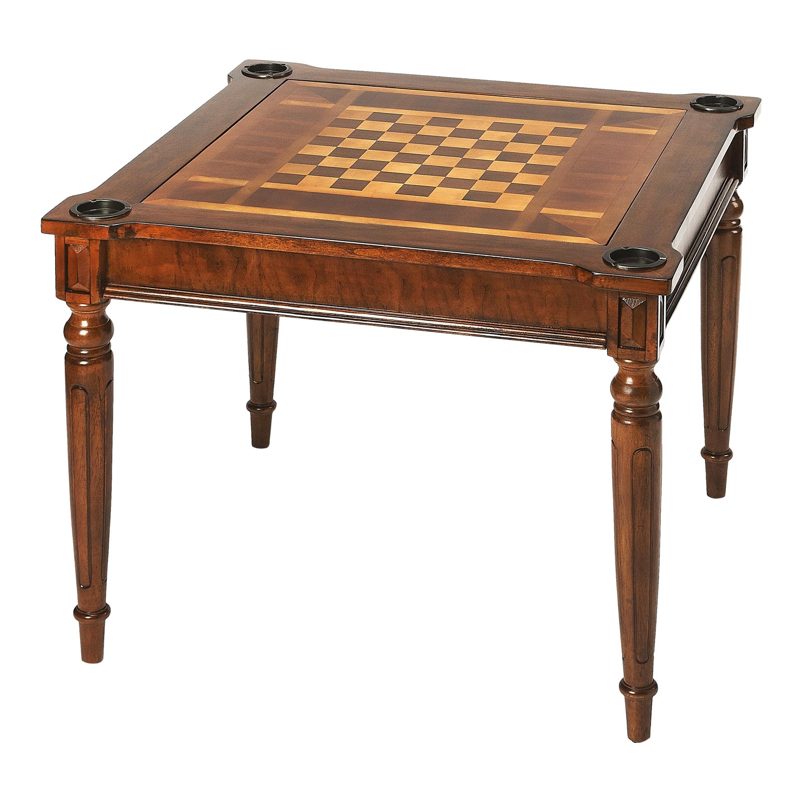 Vincent Multi-Game Card Table, Medium Brown | Chairish