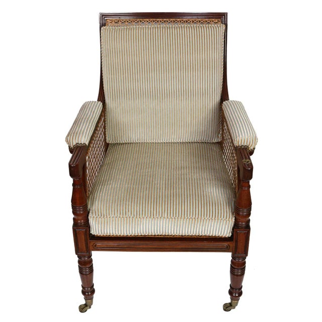 Almost Pair of Regency Library Chairs With New Upholstery | Chairish