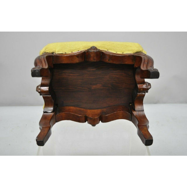 Antique Victorian Carved Walnut Figural Lion Female Face Footstool ...
