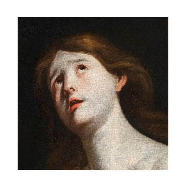 Andrea Vaccaro, Penitent Magdalene, Oil on Canvas, 17th Century, Framed ...