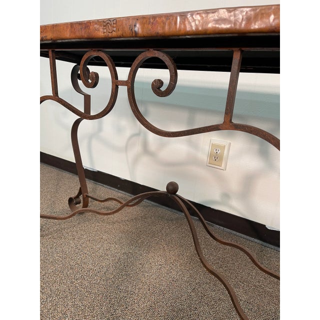 Late 20th Century Copper Top Console Table | Chairish