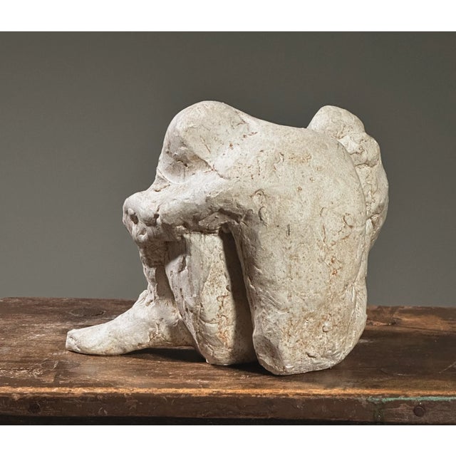 Vintage Abstract Expressionist Seated Figurative Plaster Sculpture ...