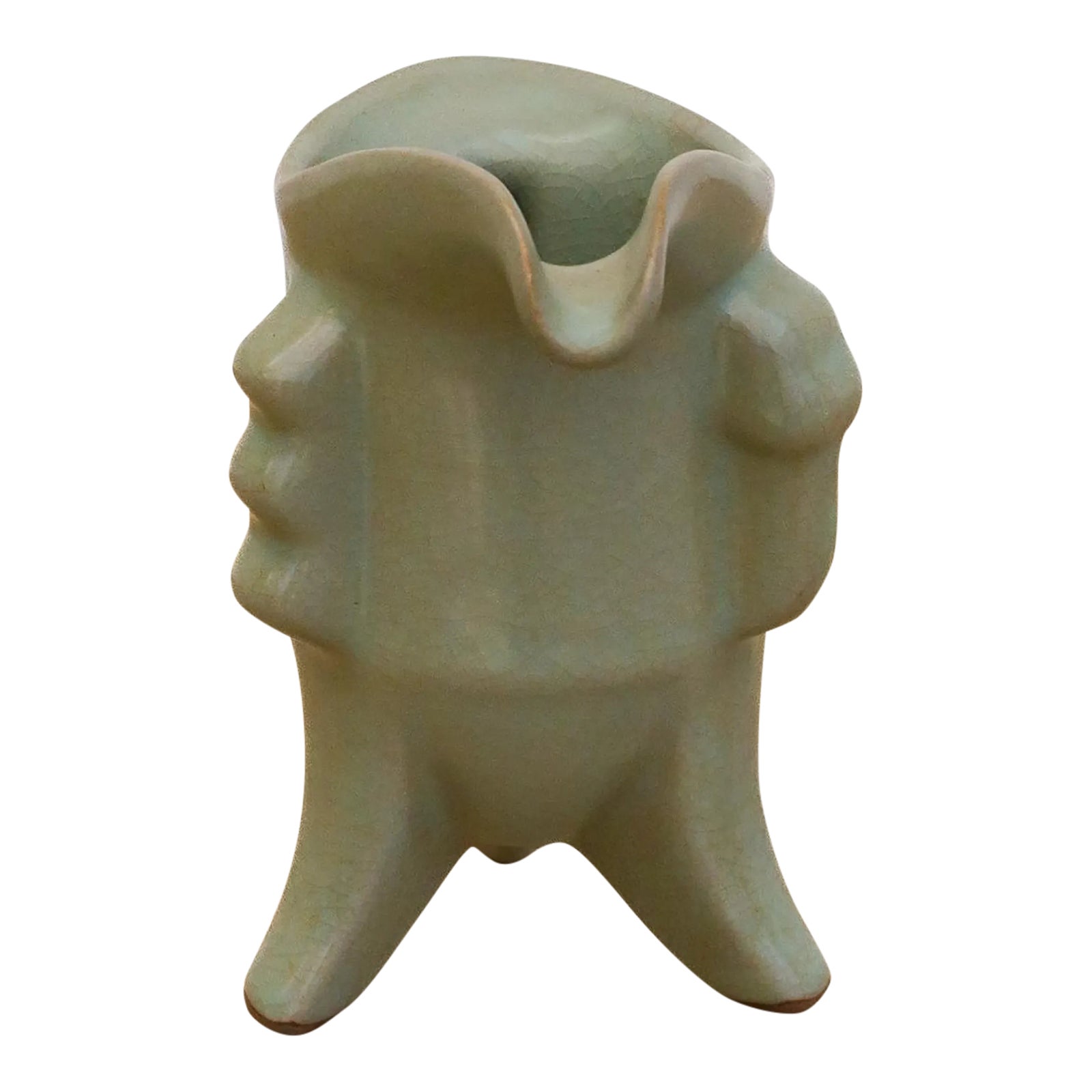 Ancient Rituals, Glazed Celadon Jue Cup | Chairish