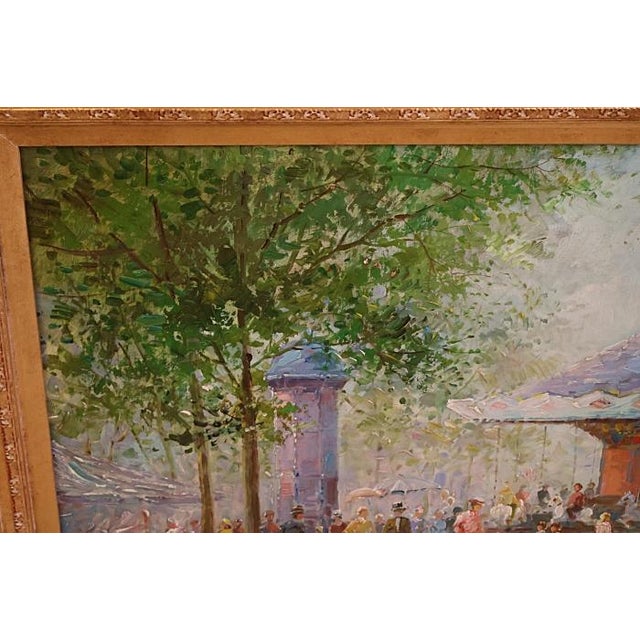Impressionist Oil Painting of Fair With Carousel by t.e Pencke French ...