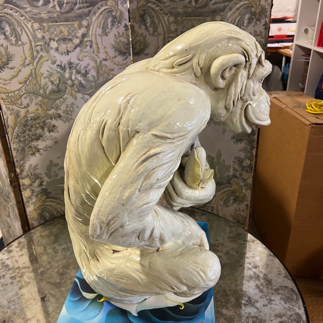 Late 20th Century Vintage Plaster Monkey Statue | Chairish