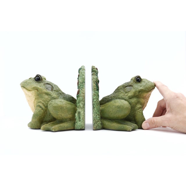 1990’s Resin Frog Bookends, a Pair | Chairish