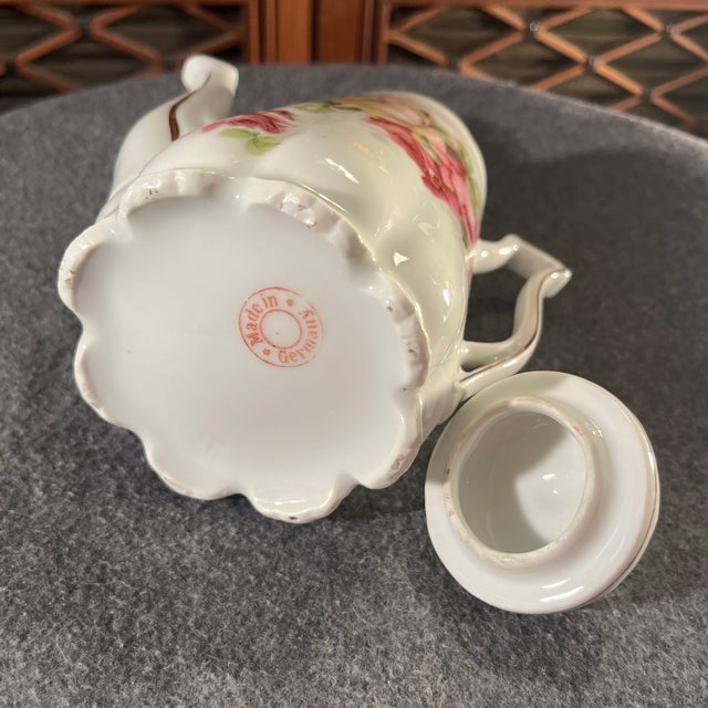 Vintage Hand Painted Tea Pot Made in Germany | Chairish