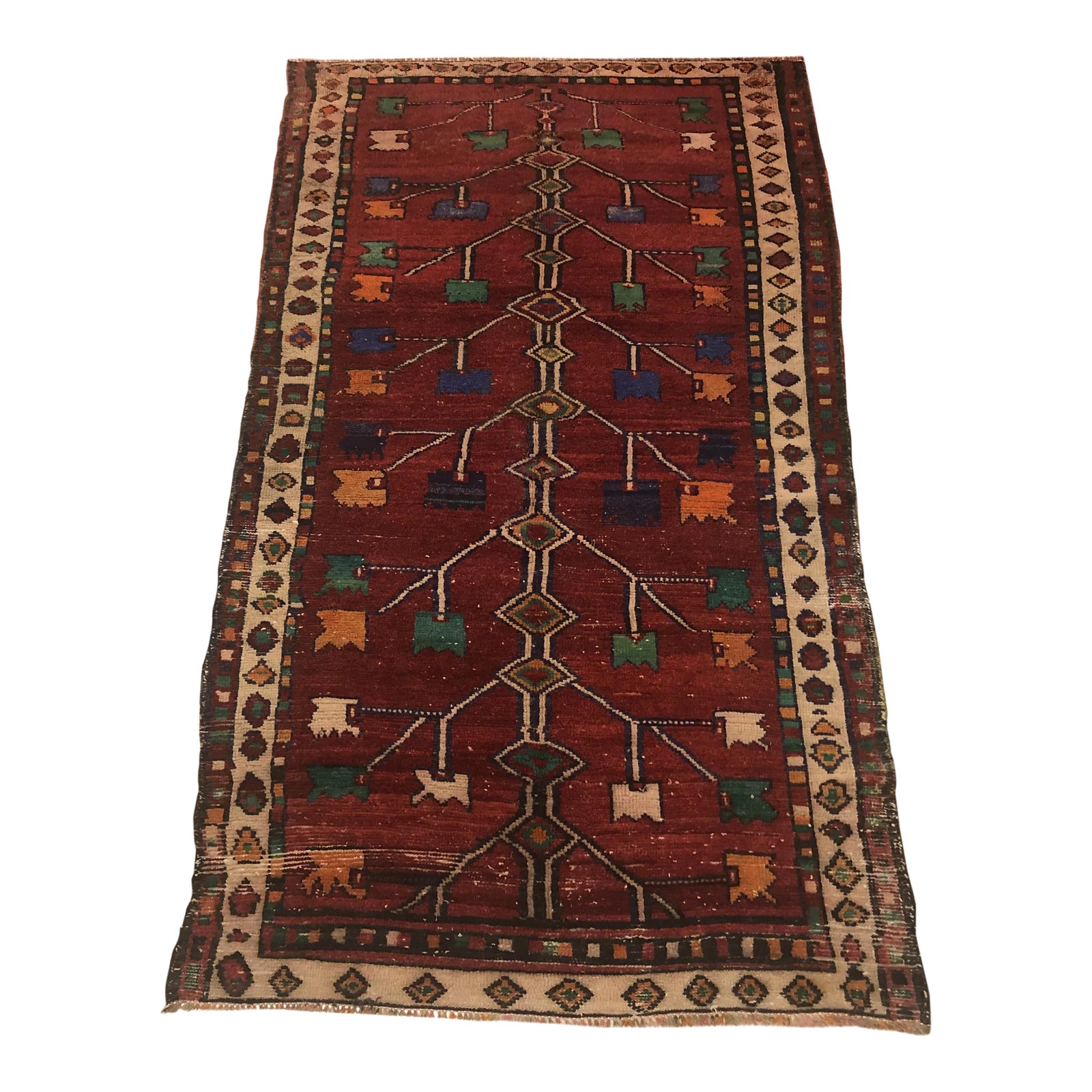 1960s Handmade Red Vintage Rug | Chairish