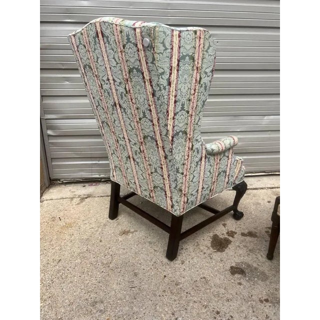 Antique 19th Century Mahogany Chippendale Library Wingback Chair, Eagle ...