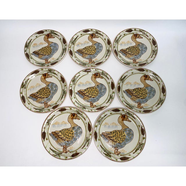 1970s Janet Rothwoman Studio Pottery Duck Plates - Set of 8 | Chairish