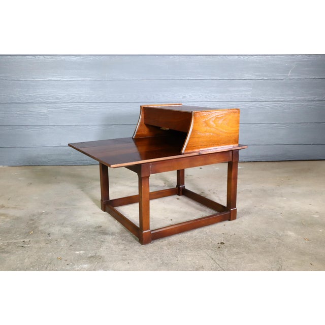 Mid Century Step Side Table With Drawer Danish Style End Night Stand 50 ...