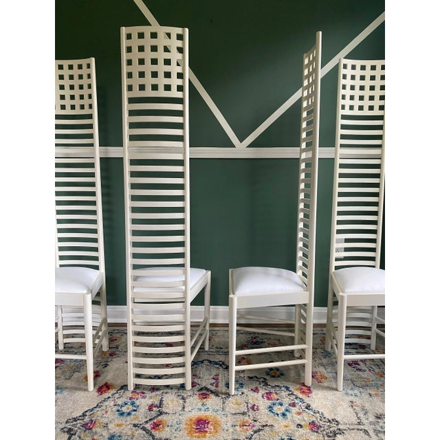 1980s Vintage Charles Rennie Mackintosh-Style High Back Chairs by ...