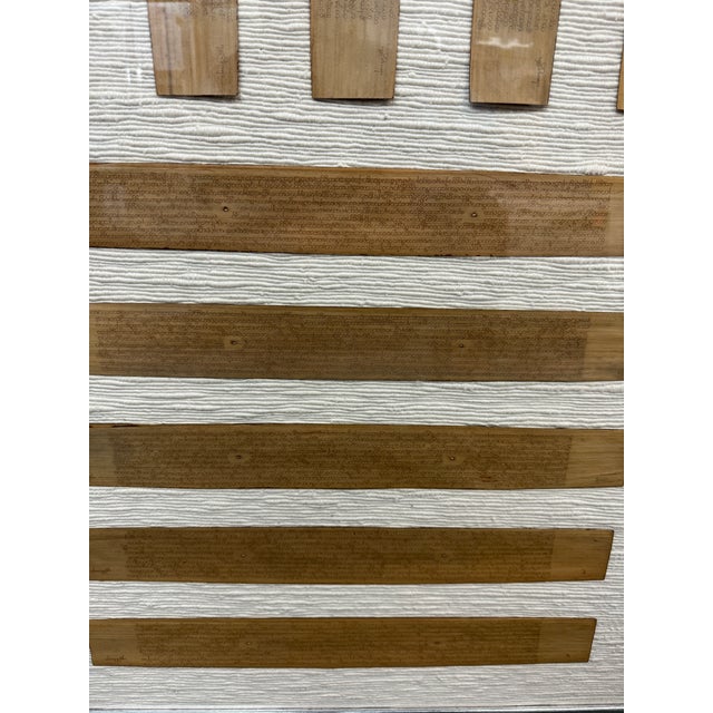 Burmese Buddhist Scripture on Palm Leaf Collage, Framed | Chairish