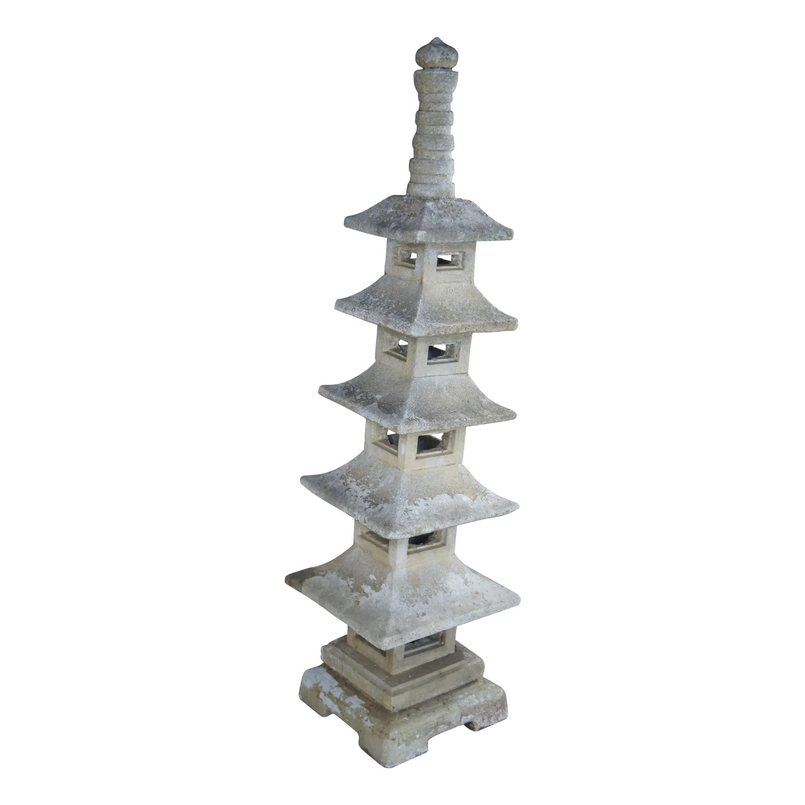 Antique Japanese Hand-Carved Stone Pagoda "Five Elements" Sculpture ...