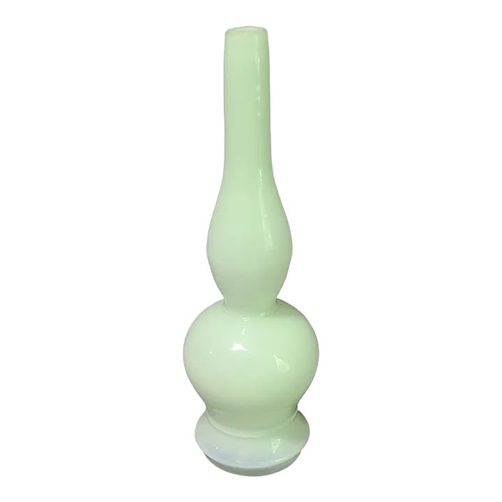 Early 20th Century Handmade Venetian Opalescent Mint Green Glass Bud ...