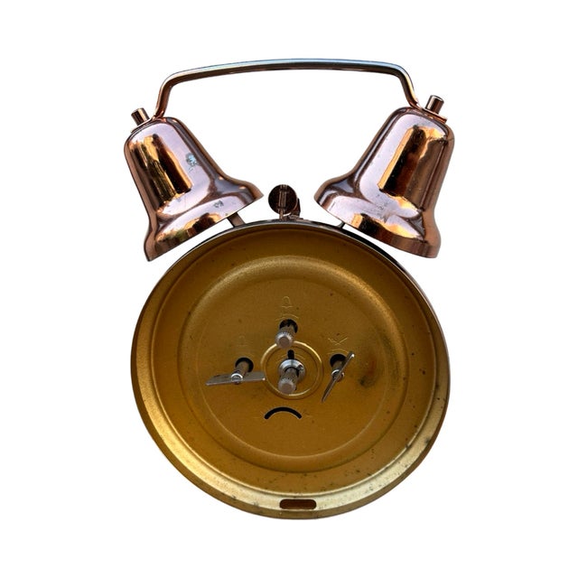 Prim Copper Mechanical Alarm Clock, Czechoslovakia, 1970s. | Chairish