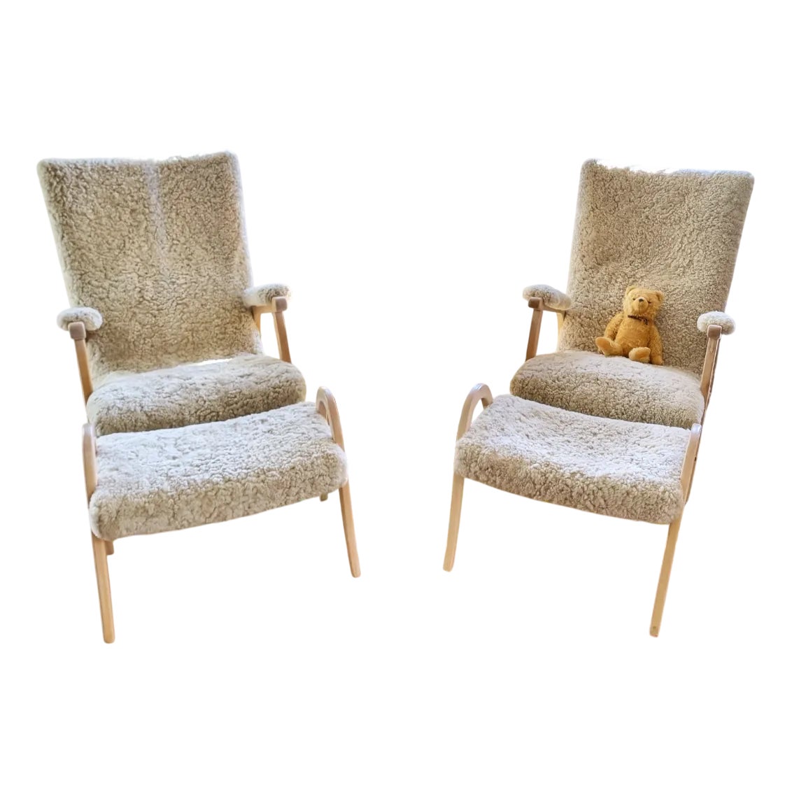 Vintage Benno Lounge Chairs with Ottomans from Ikea, 1970s, Set of 4 ...