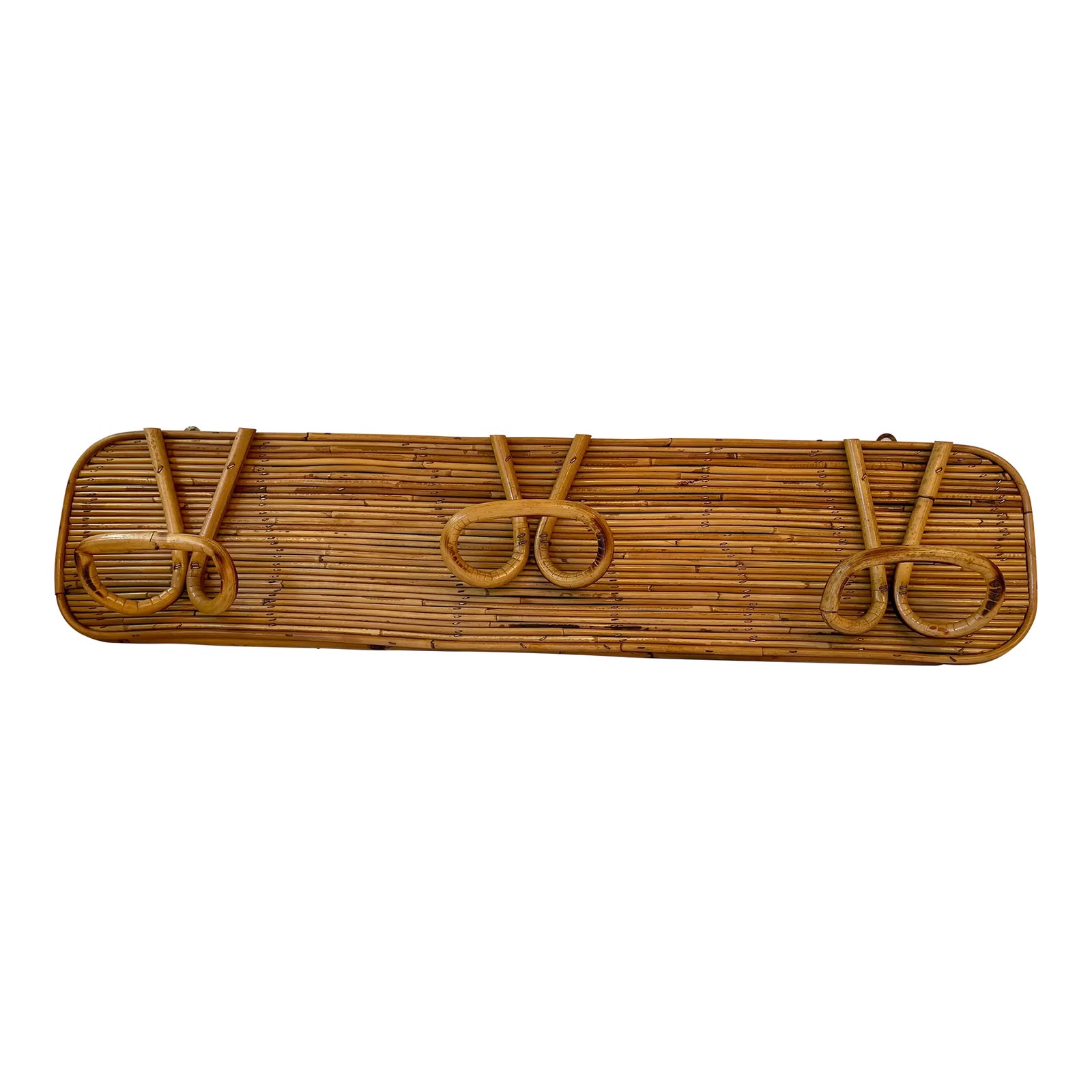 Italian Reed and Bamboo Coat Rack, Wall Mount, Style of Gabriella ...