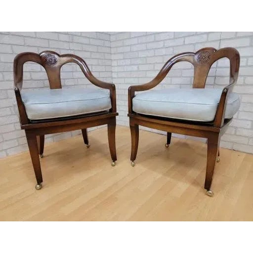 Neoclassical Michael Taylor for Baker Spoon Back Slipper Chairs & Game ...