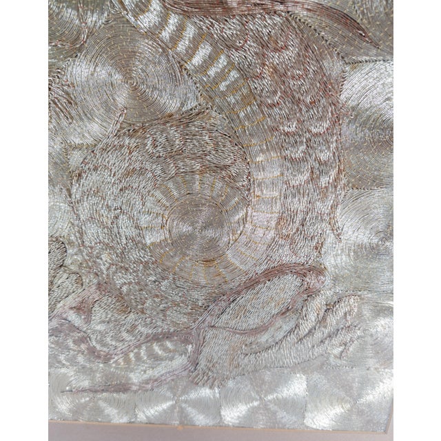 19th Century Japanese Gold Silk Thread Embroidery With Dragon | Chairish