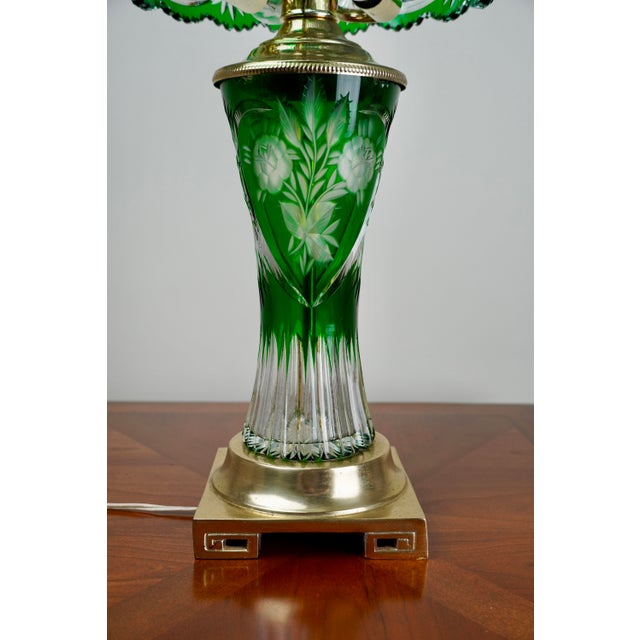 Vintage Dresden by Peck Ruby Cut Crystal Table Lamp | Chairish