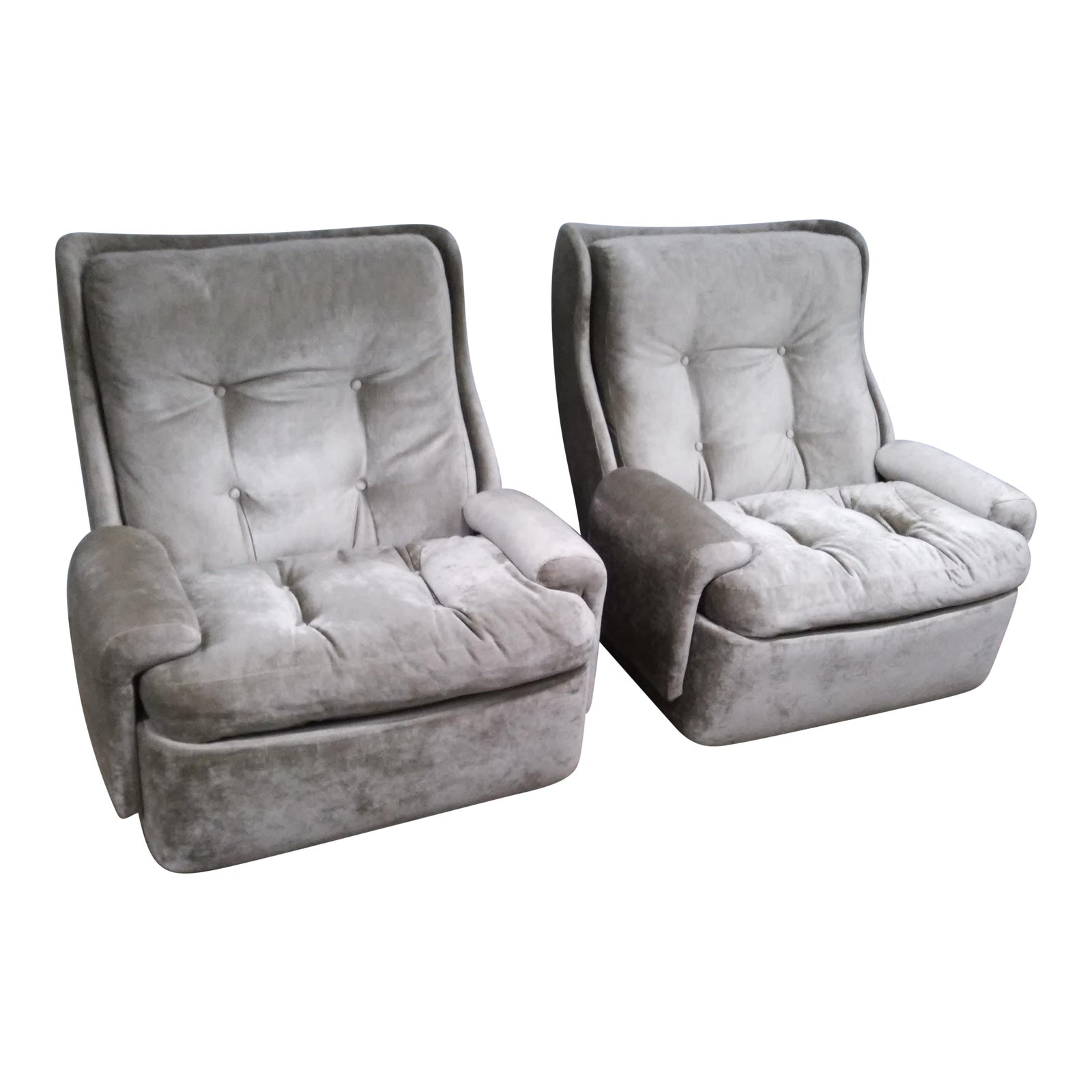 1960’s Oversized Club Chairs - a Pair | Chairish