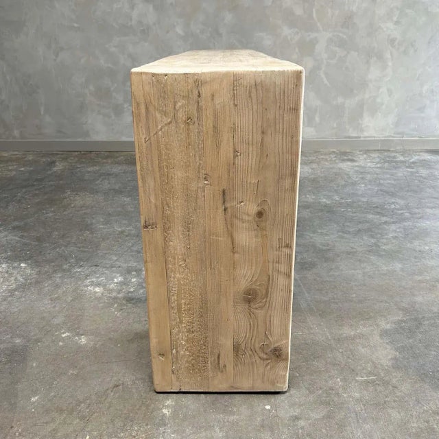 Reclaimed Elm Wood Beam Style Console Table | Chairish
