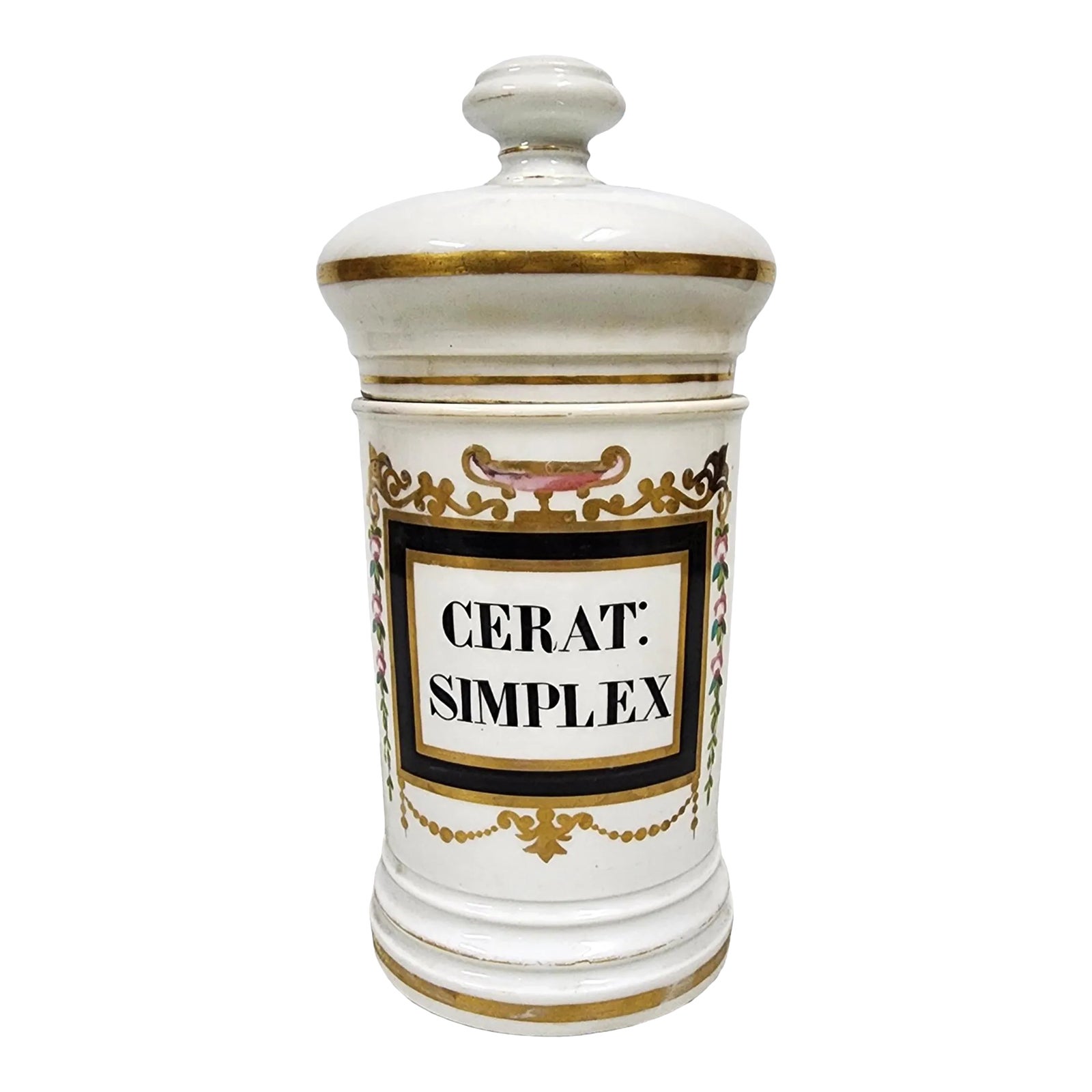 Mid-19th Century French Glazed Porcelain Apothecary/Pharmaceutical Jar ...