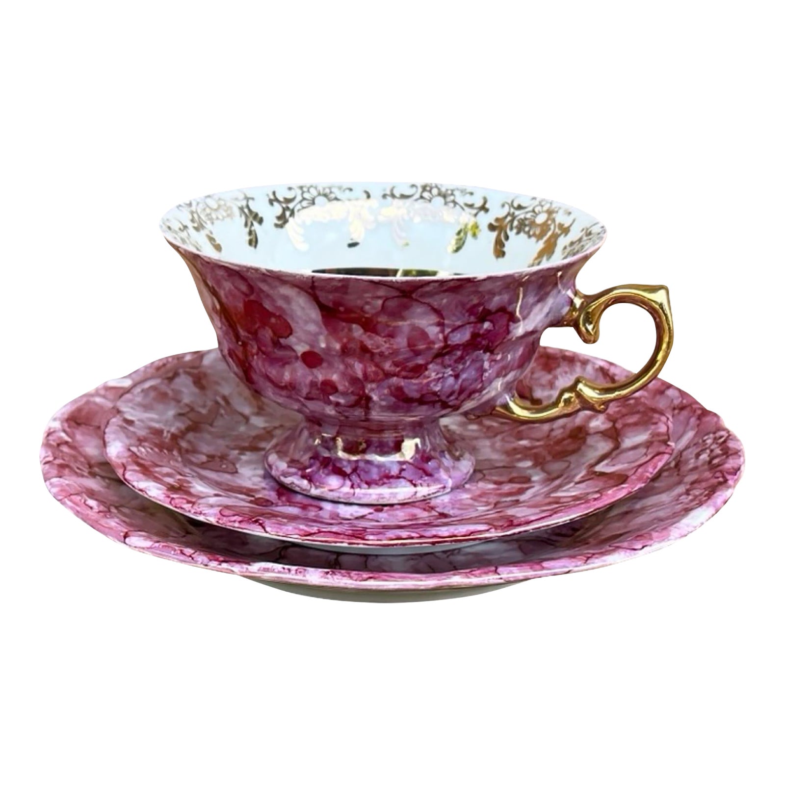 Marbled Breakfast Set, Wałbrzych, Poland, 1970s. | Chairish