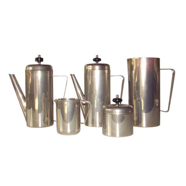 Mid-Century Modern Silver Tea & Coffee Service with Pitcher and Trays ...