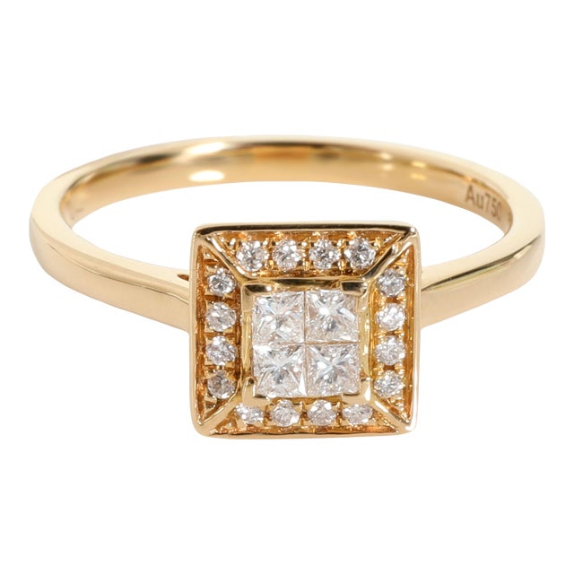 Invisible Set Square Diamond Ring In 18K Yellow Gold 0.24 Ctw Size 6.25 ...