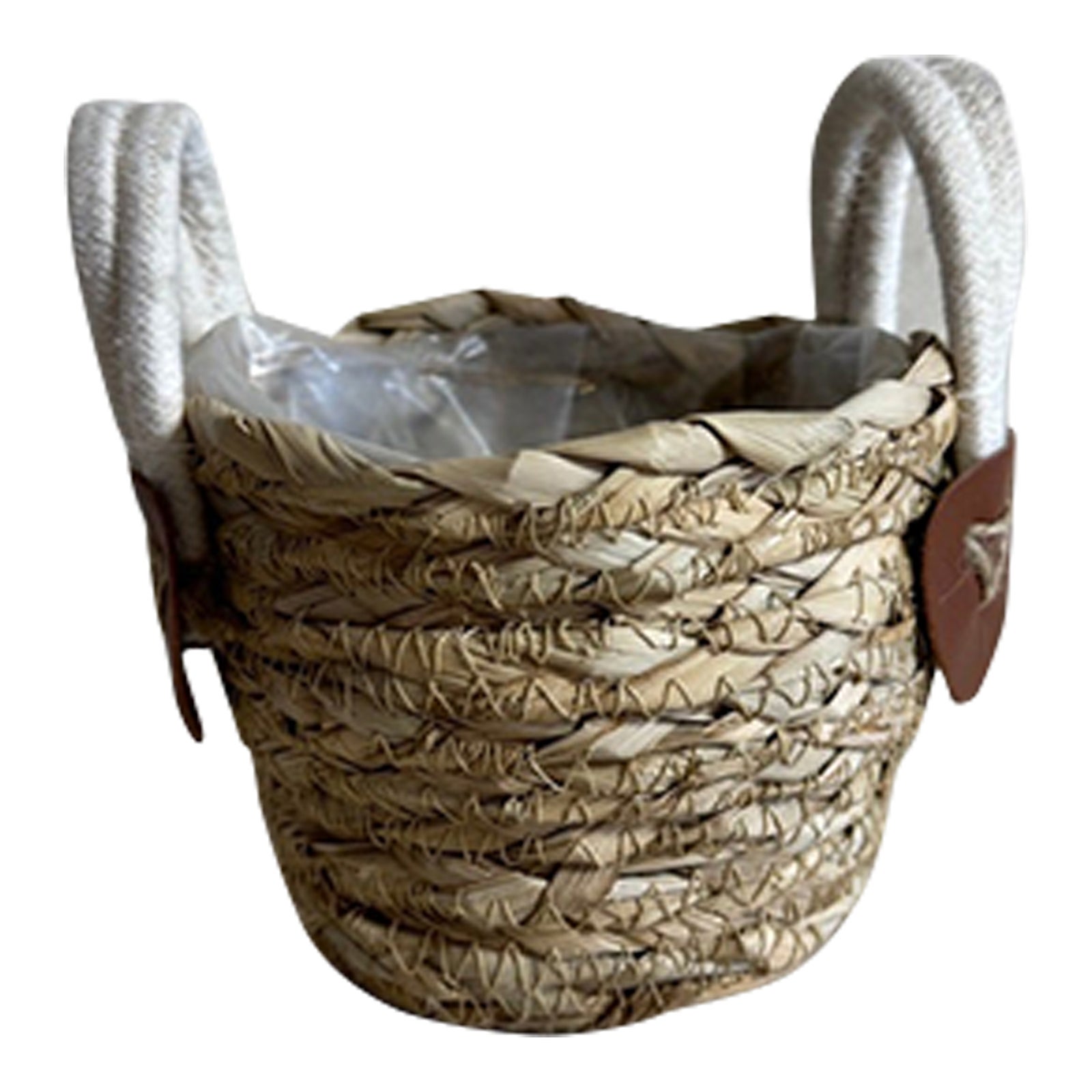 Late 20th Century Small Lined Cachepot With Handles | Chairish