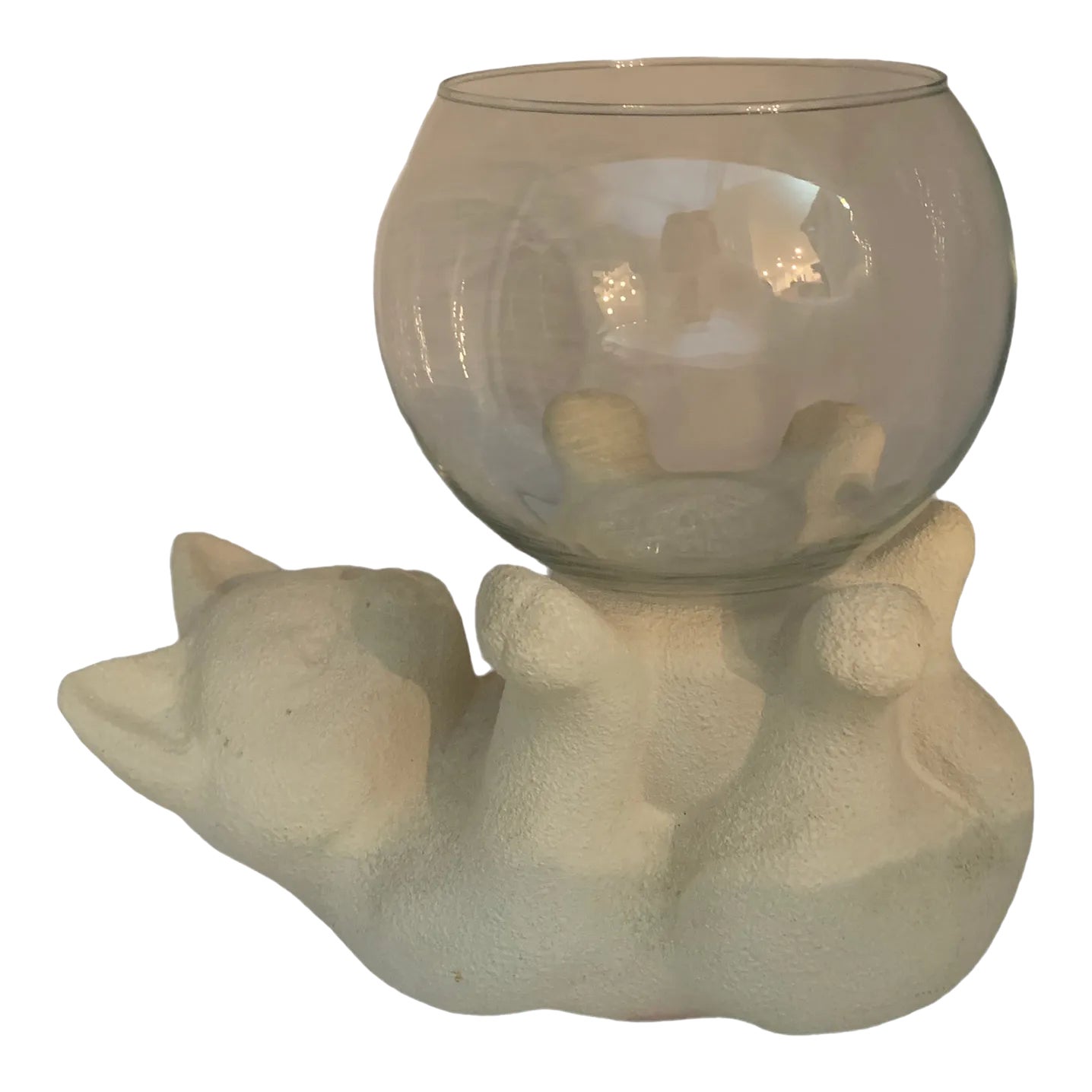 Vintage Haeger Cat With Fish Bowl | Chairish